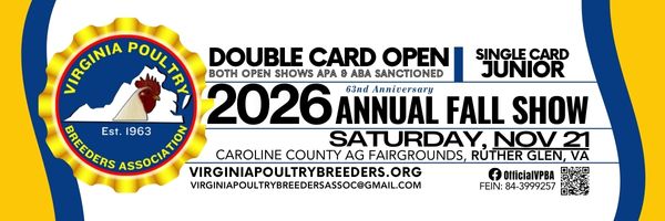 Annual Fall Poultry Show -Mark Your Calendar -Upcoming Show